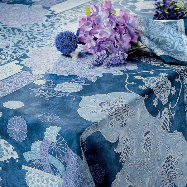 BEAUVILLE Rialto Blue Table Linens - Yvonne Estelle's